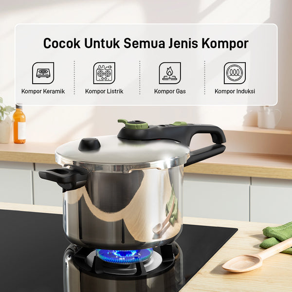 Panci Presto / Pressure Cooker Stainless Steel - 4 Liter - tefal indonesia